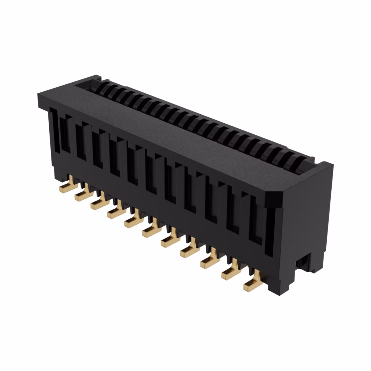 Easy-On FFC/FPC Connector, 0.50mm Pitch, Surface Mount, Vertical, Non-ZIF, Reverse Footprint, Gold Plating, Black, 21 Circuits for sale