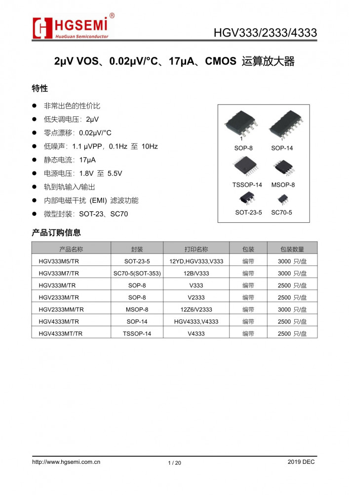 HGV333M5/TR datasheet page 1