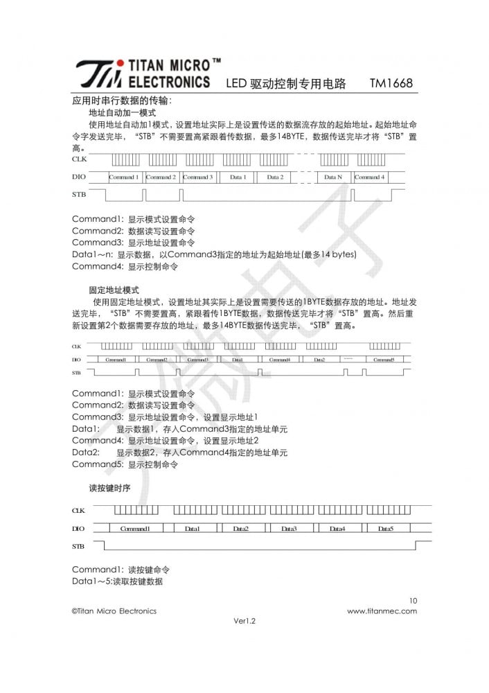 TM1668 datasheet page 10
