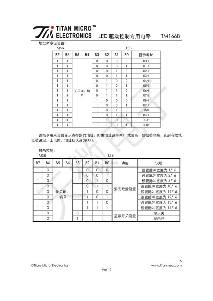 TM1668 datasheet page 5