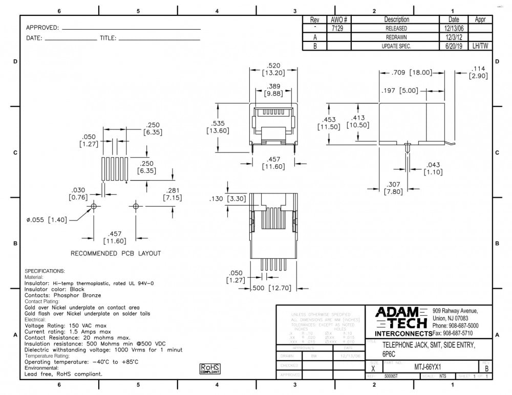 MTJ-66YX1 technical document page