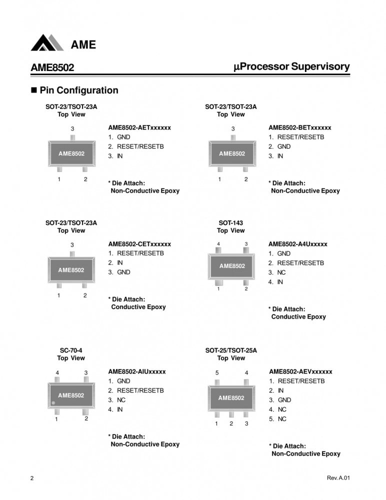 AME8502 datasheet page 2