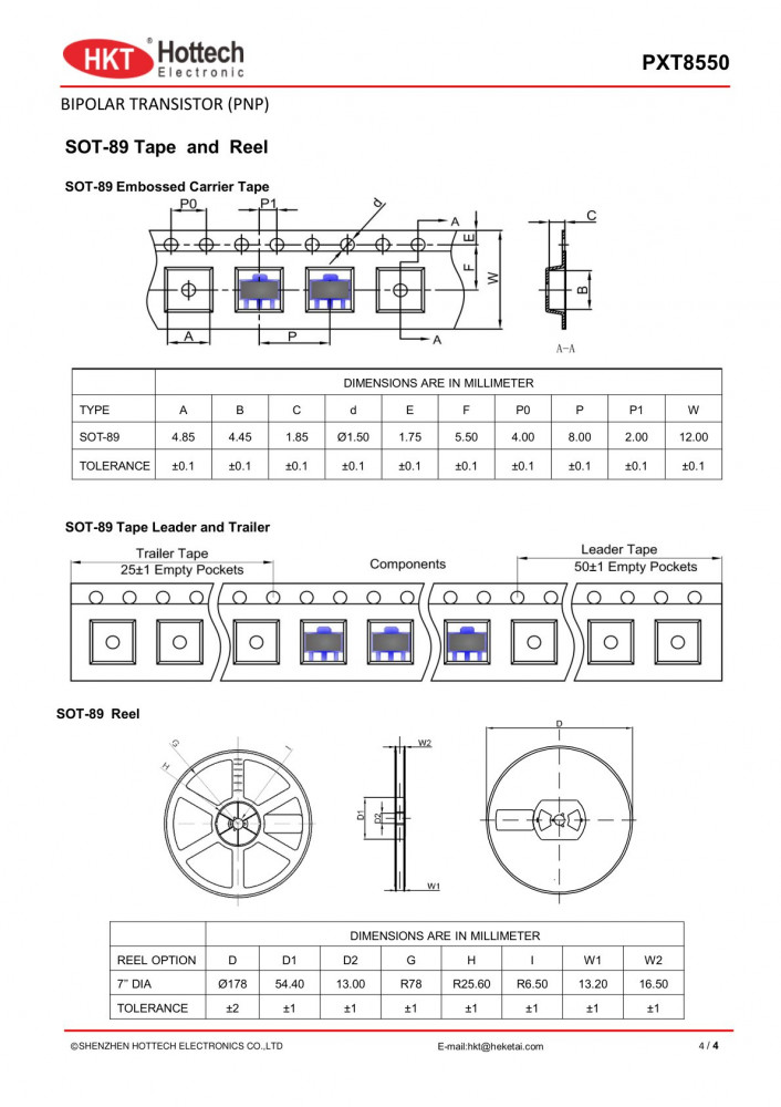 PXT8550 datasheet page 4
