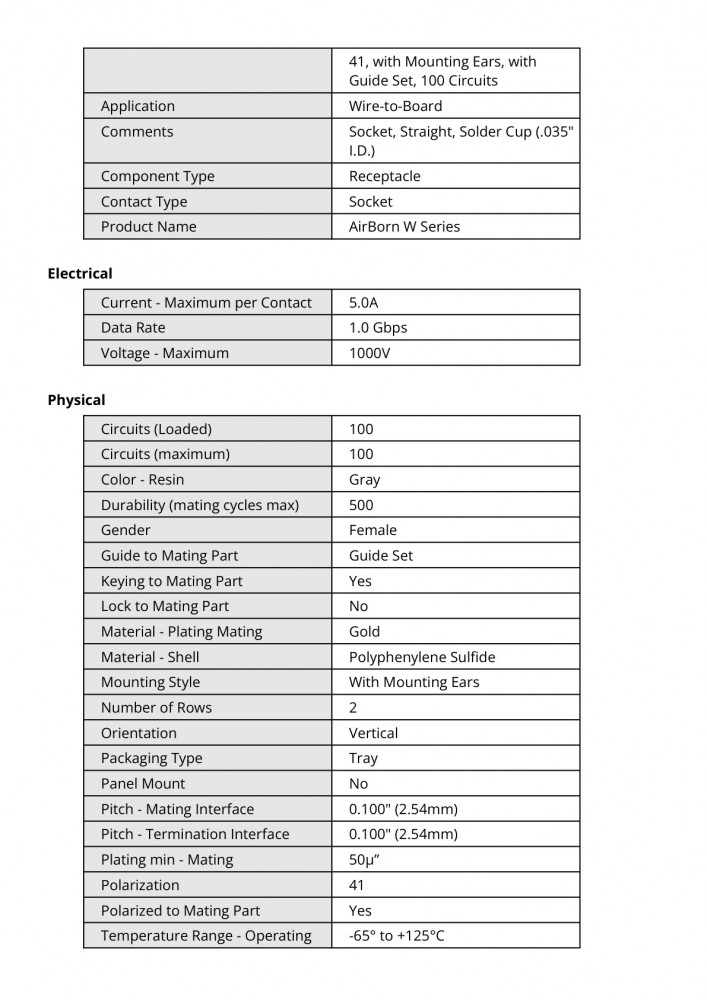 WTB100SACSY-41 technical document page 2