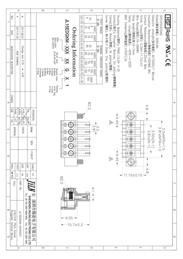 JILN JL15EDGKM-38104G01 technical drawing
