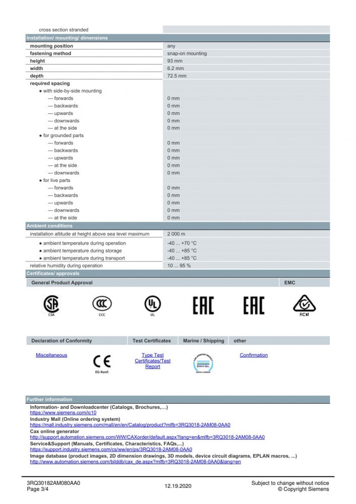 SIEMENS 3RQ30182AM080AA0 datasheet page 3