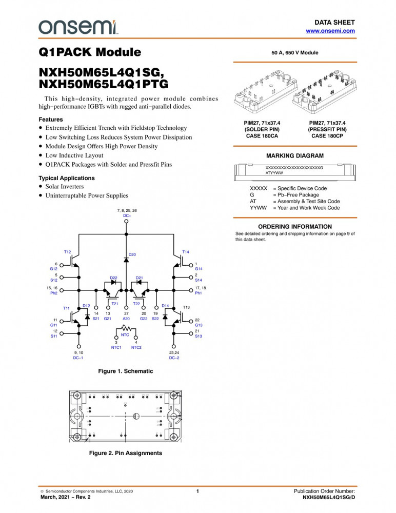 NXH50M65L4Q1 datasheet page 1