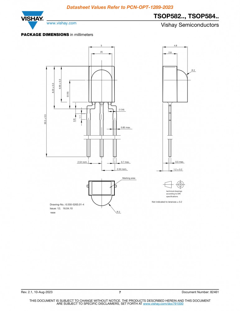 TSOP58233 datasheet page 7
