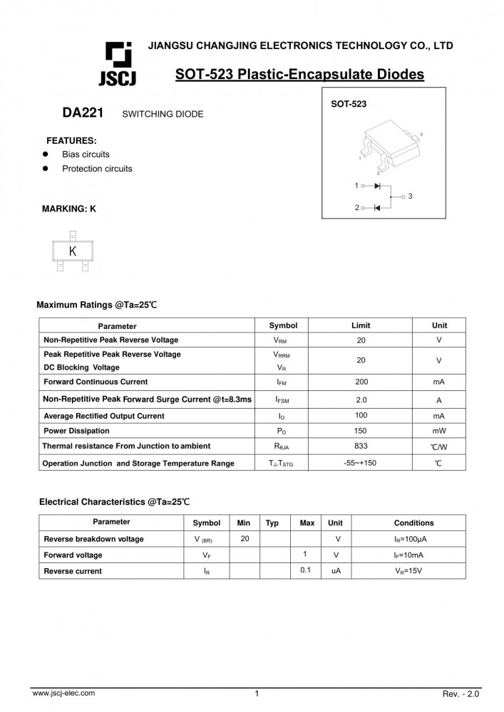 DA221 datasheet page 1