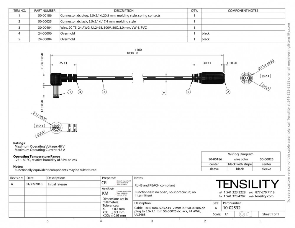 Tensility 10-02532 product drawing page