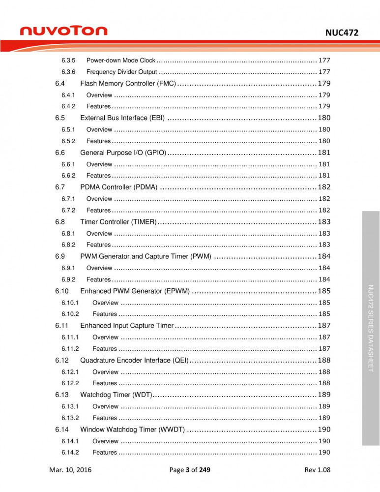 NUC472 datasheet page 3