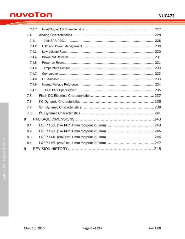 NUC472 datasheet page 6