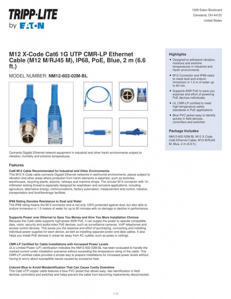 NM12-602-02M-BL technical document page 1