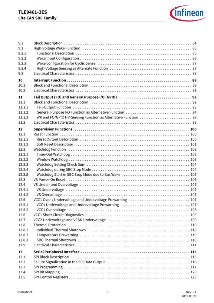 TLE9461-3ES datasheet page 5