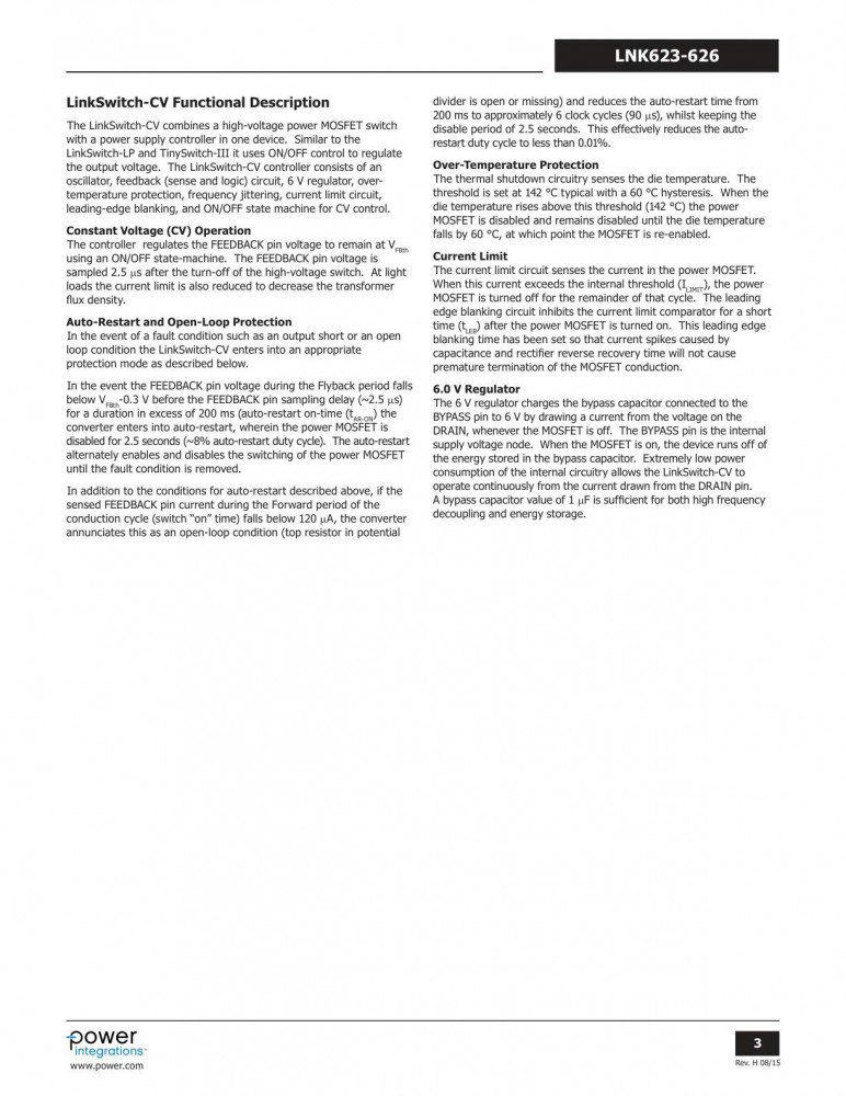 LNK624DG-TL technical document page 3