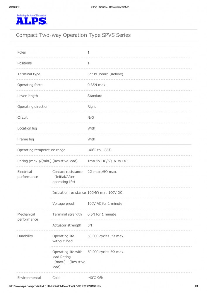 SPVS310100 technical document page 1