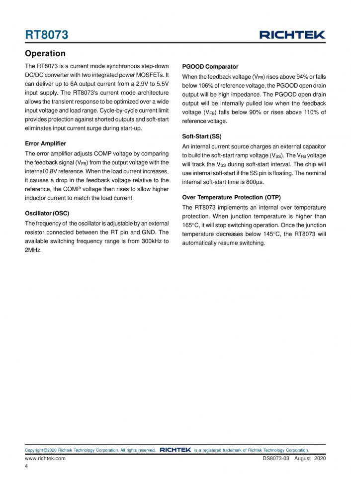 RT8073 datasheet page 4