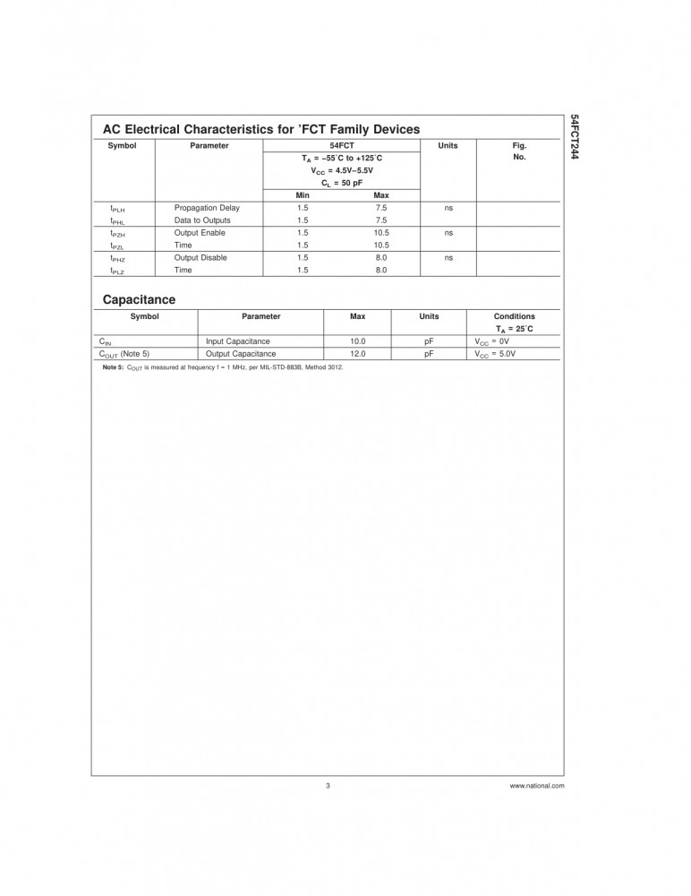54FCT244 technical document page 5