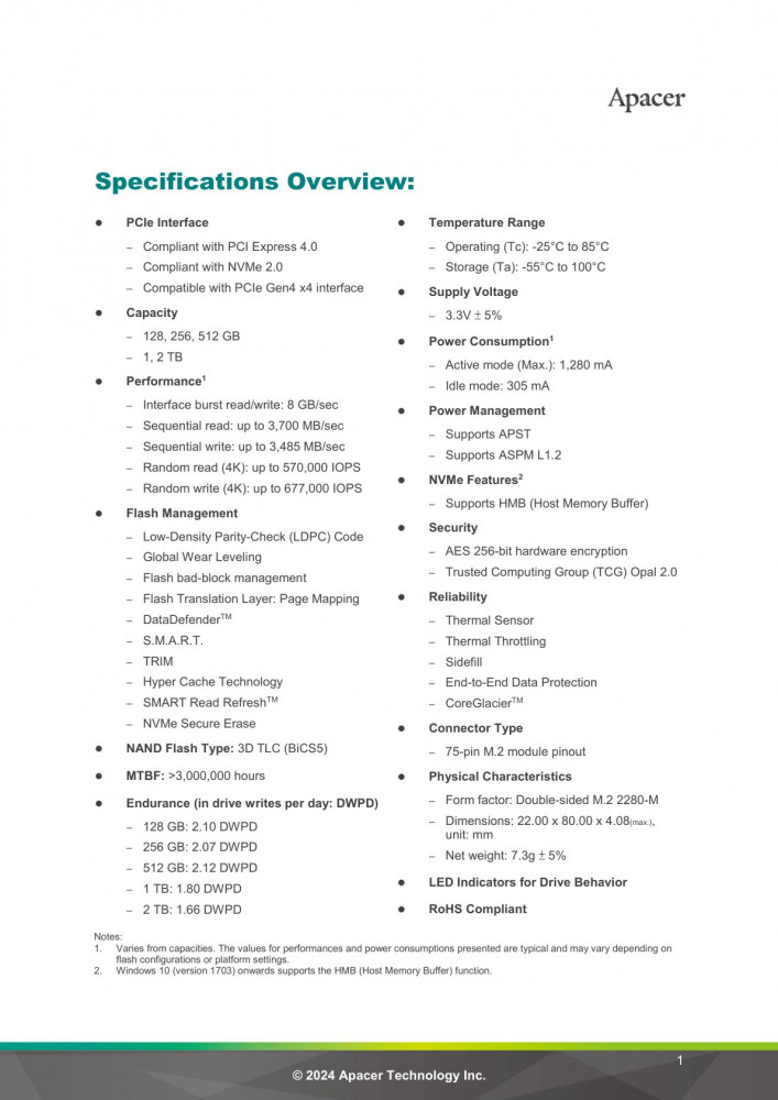 Product document page 2