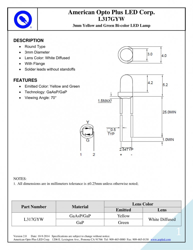 L317GYW datasheet page 1