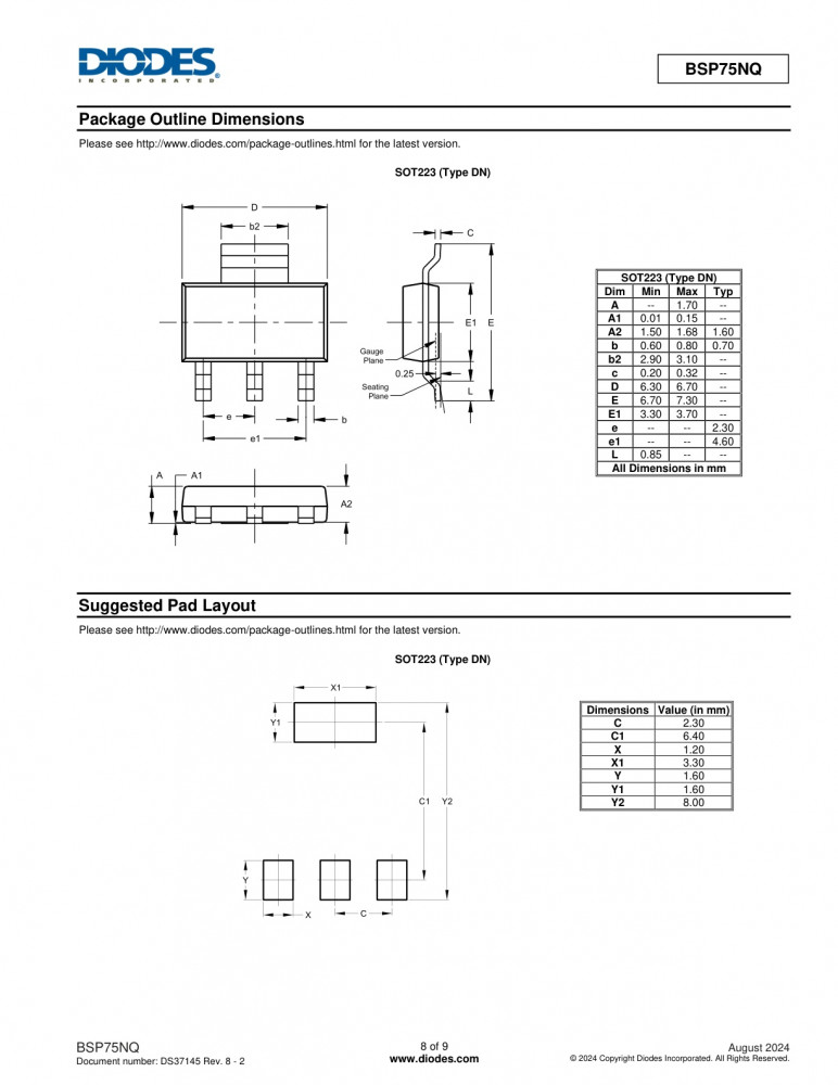 BSP75NQTA datasheet page 8