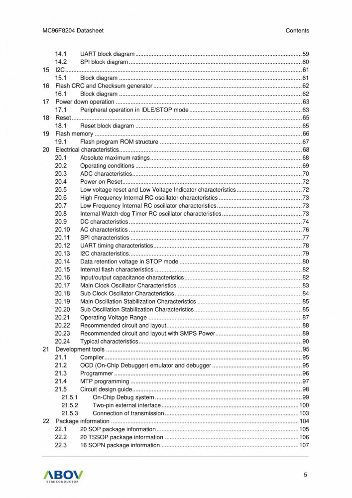 MC96F8104MBN datasheet page 5