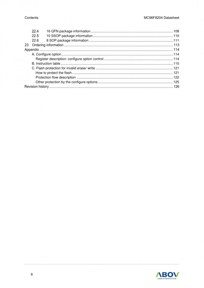 MC96F8104MBN datasheet page 6