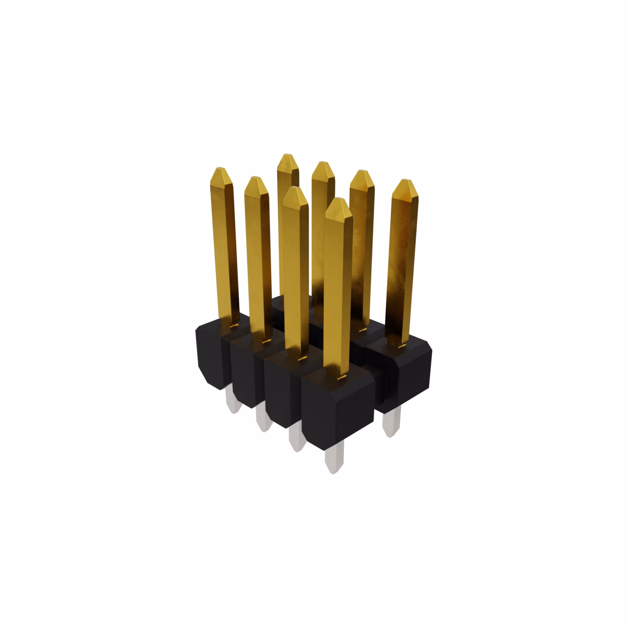 MX150 Dual Row Header, Vertical, 8 Circuits, Gold (Au) Flash Plating, 11.20mm Mating Pin Length, 3.05mm PC Tail Length for sale
