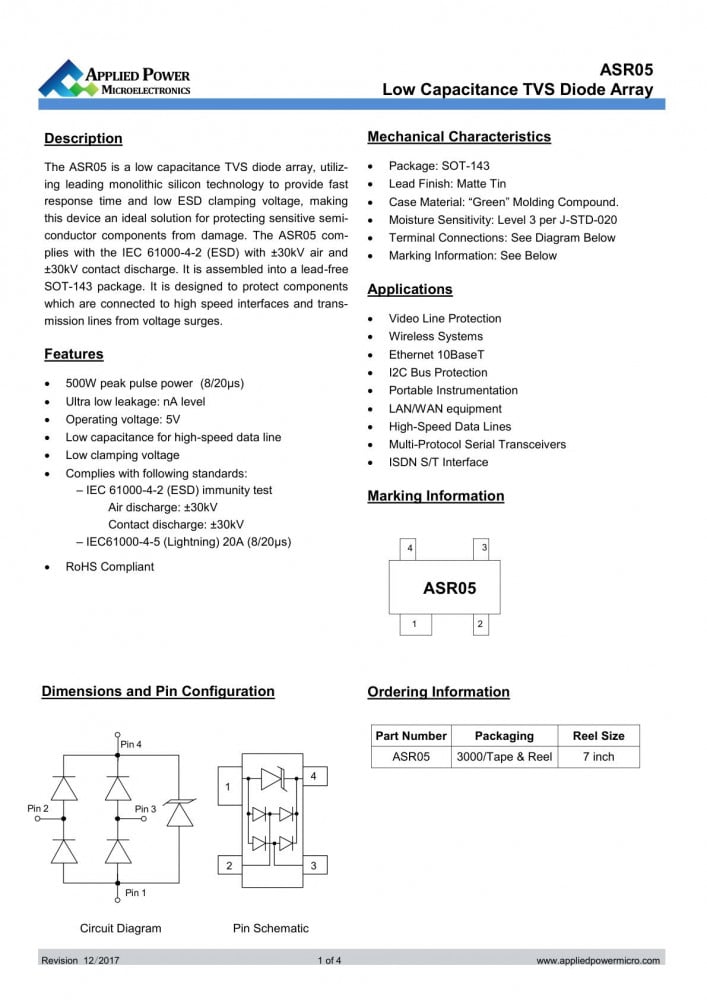 ASR05 datasheet page 1