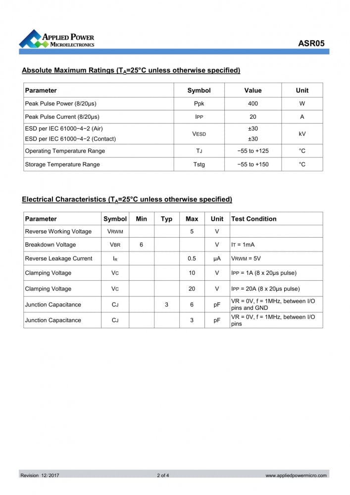 ASR05 datasheet page 2