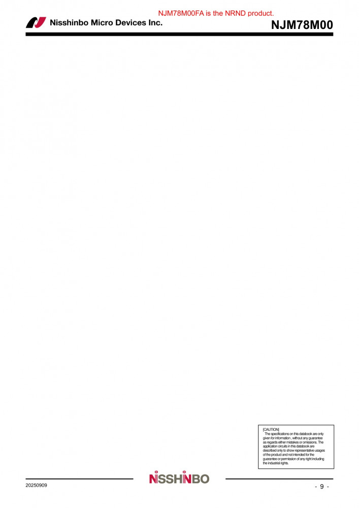 NJM78M00 datasheet page 9