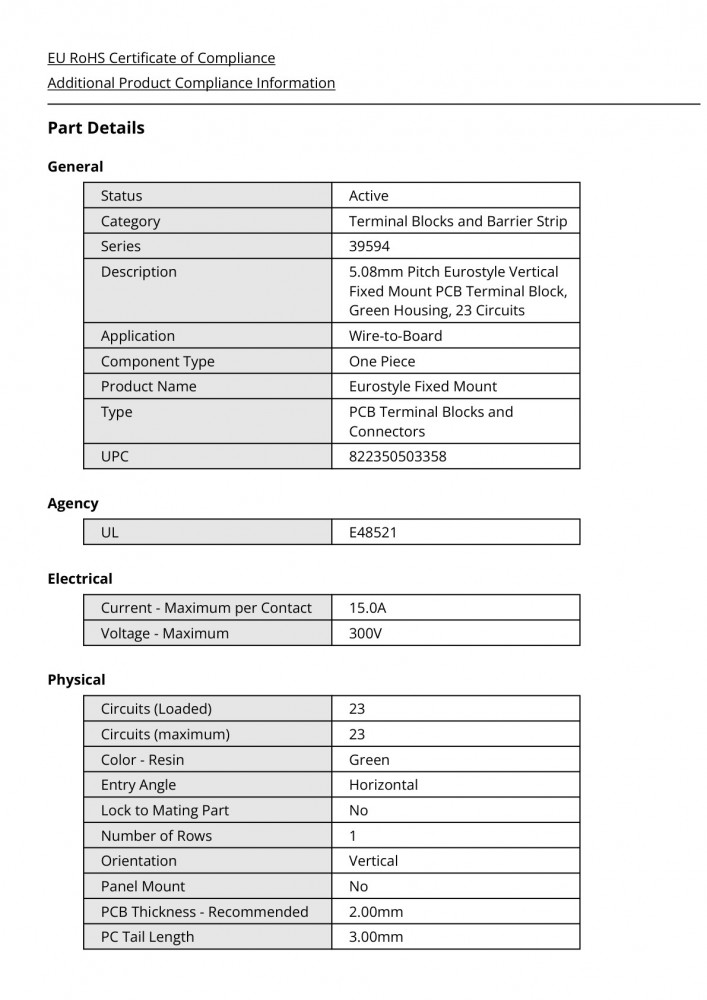 MOLEX 395943023 product drawing preview, page 2