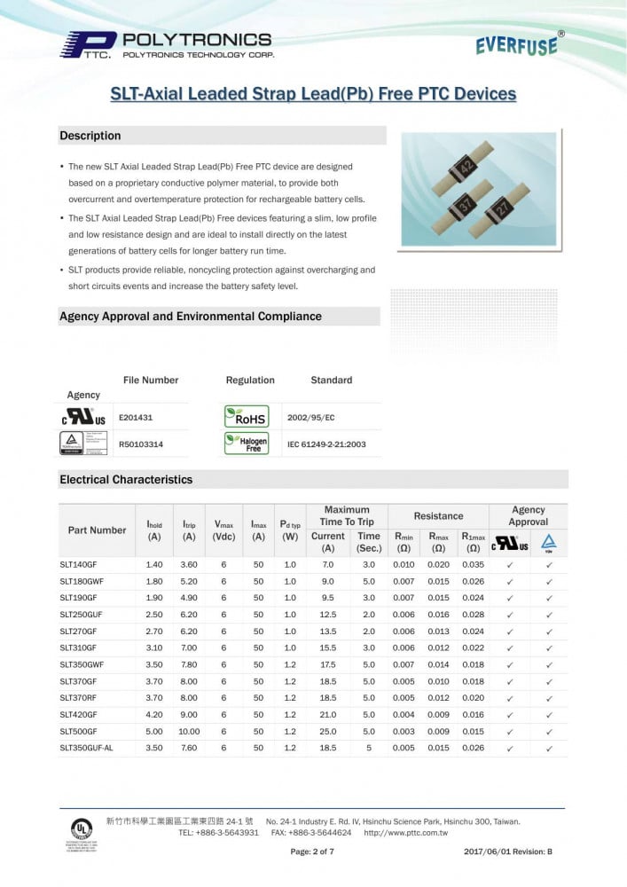 SLT series datasheet page 2