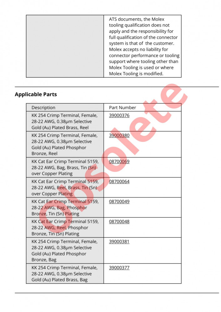 MOLEX insertion tool instruction sheet, page 3