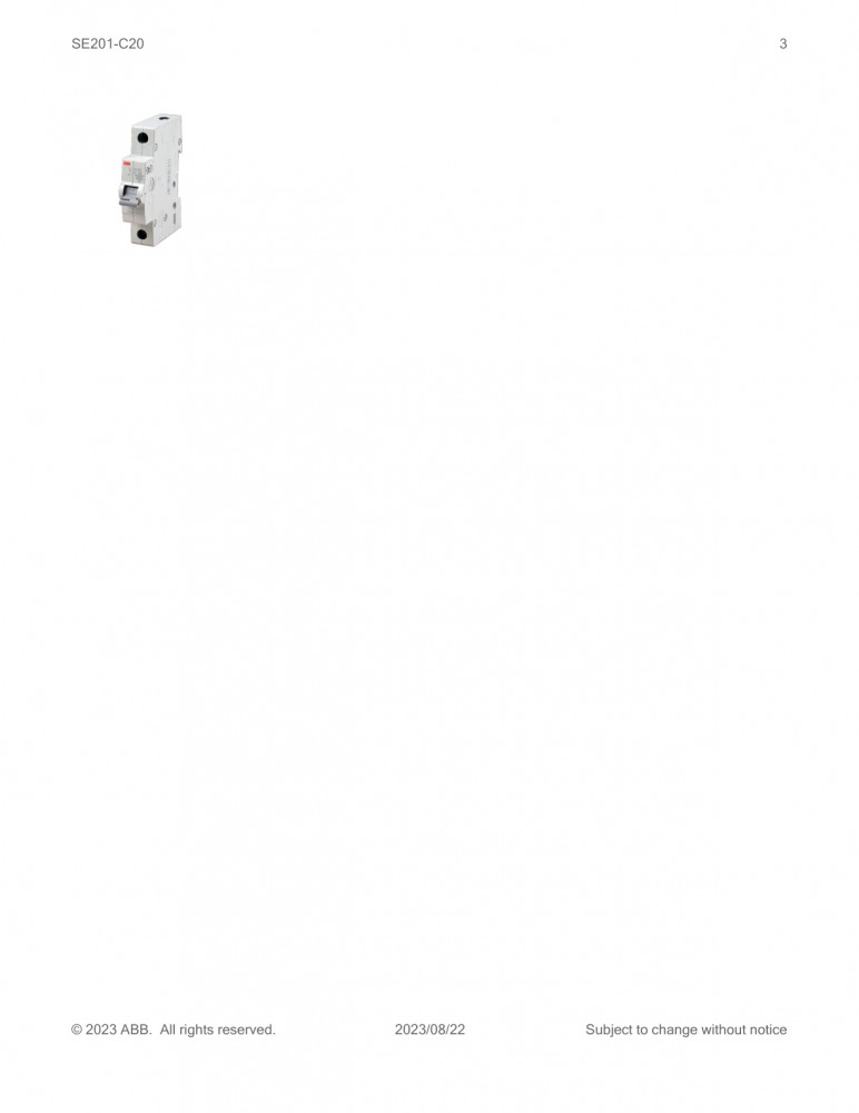 ABB SE201-C20 technical document page 3