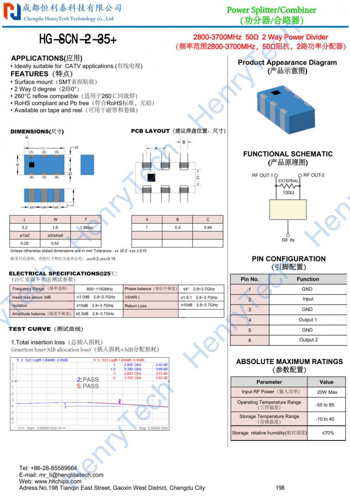 HG-SCN-2-35+ datasheet page 1