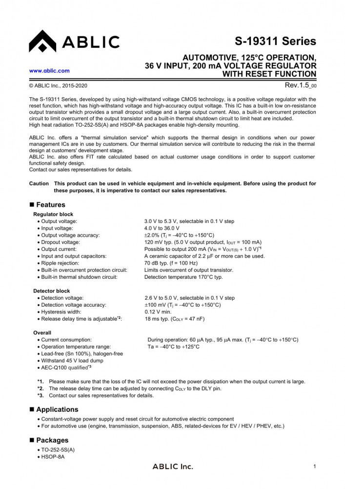 S-19311 datasheet page 1