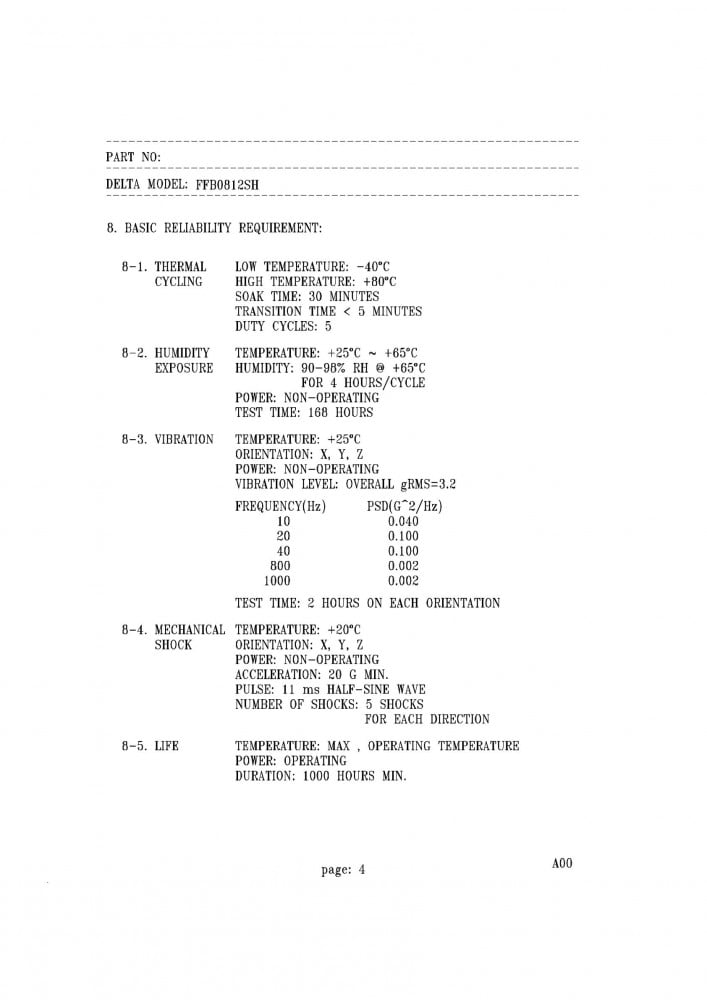 FFB0812SH specification page 4