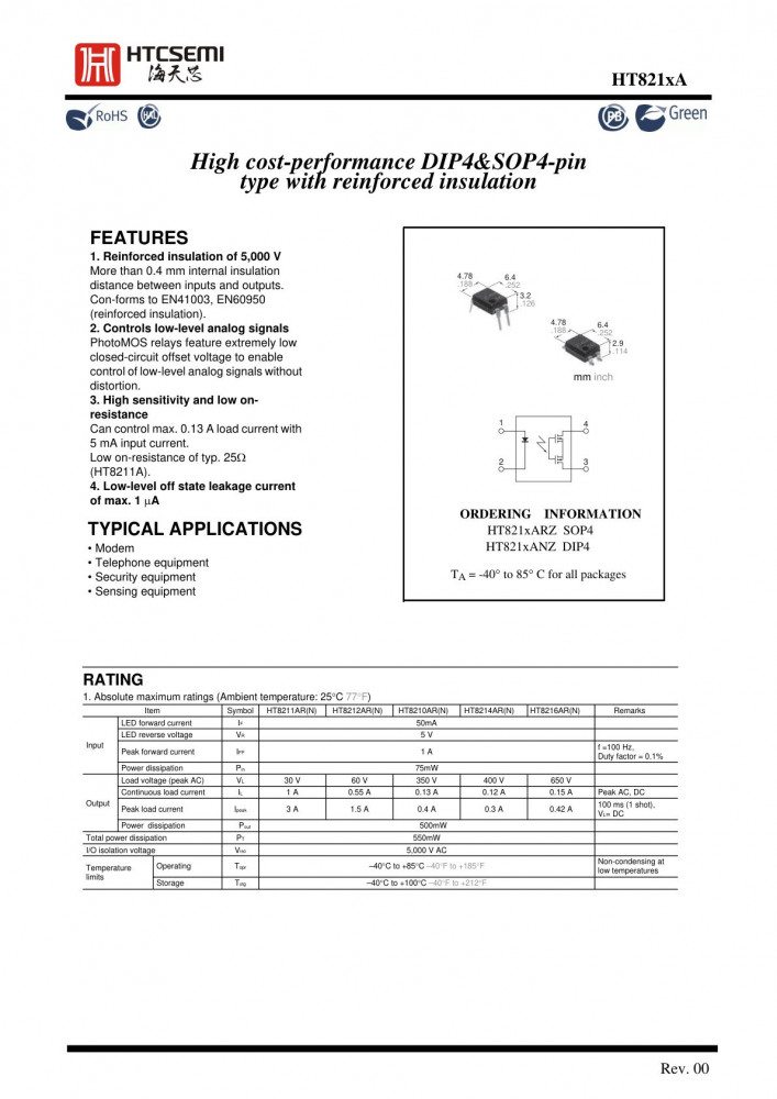 HT8216ARZ technical document page 1