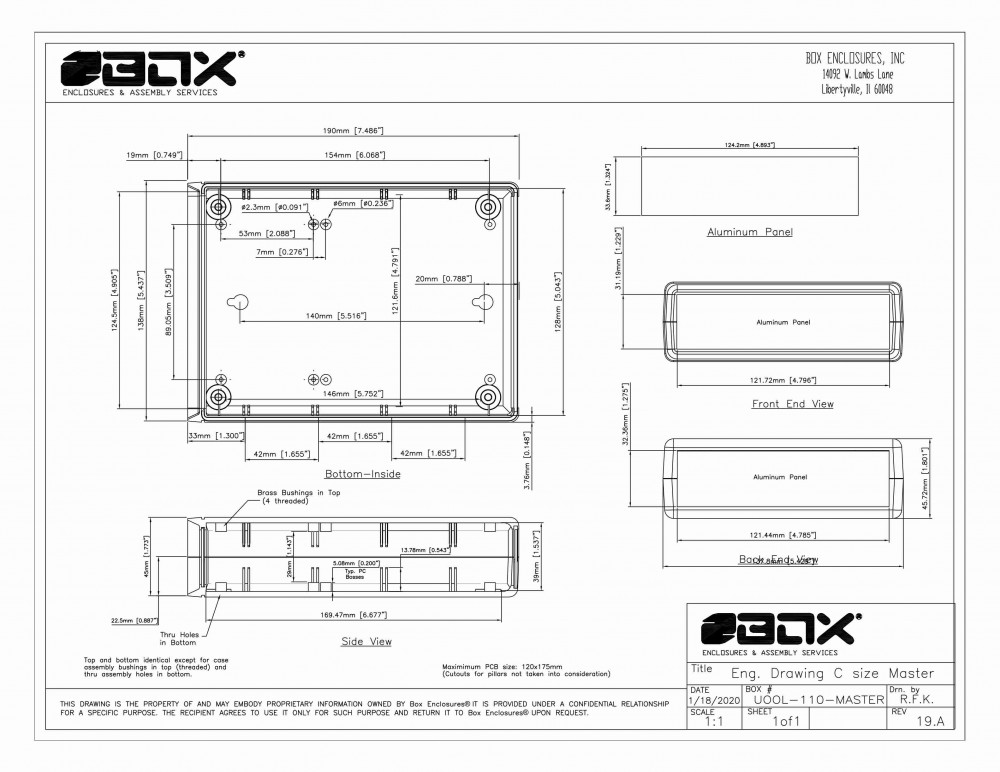 UOOL-110 enclosure engineering drawing preview