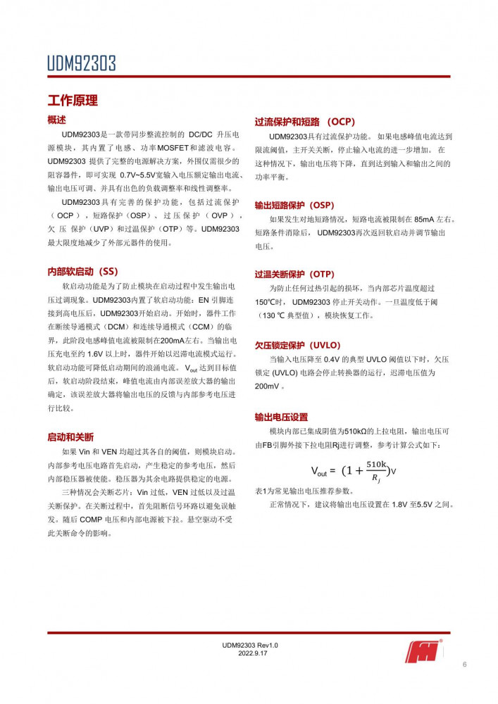 UDM92303 datasheet page 6