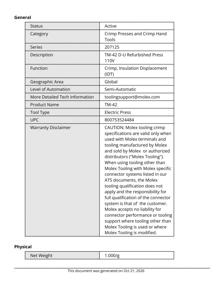 Technical document image 2 for Molex 690025081