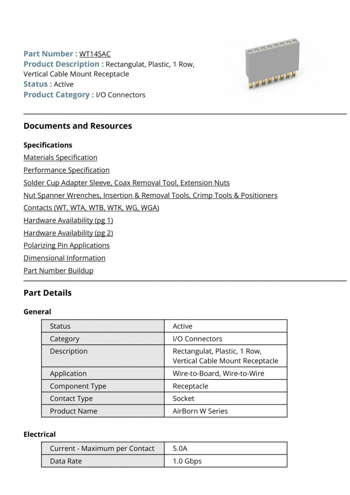 WT14SAC technical document page 1