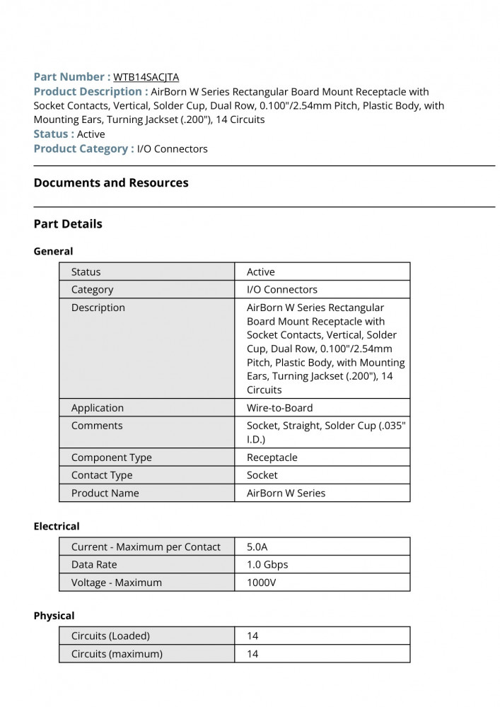 Technical document image 1 for WTB14SACJTA
