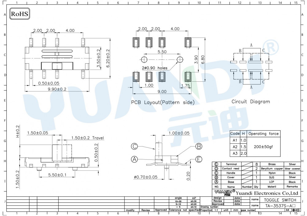 TA-3537S-A3 technical drawing