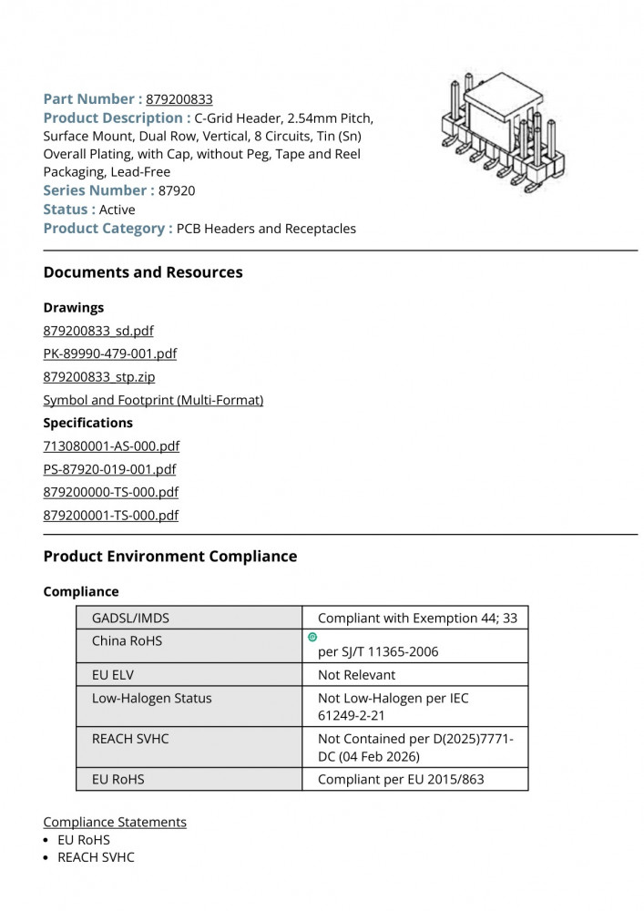 879200833 product documentation image, page 1