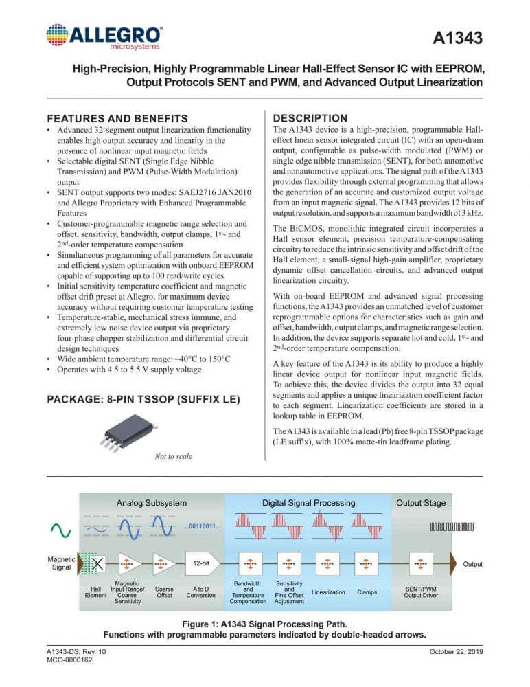 A1343 datasheet page 1