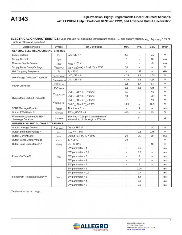 A1343 datasheet page 4