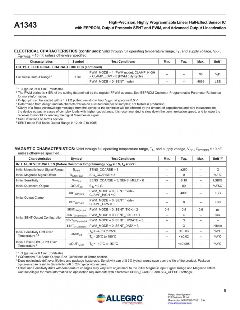 A1343 datasheet page 5