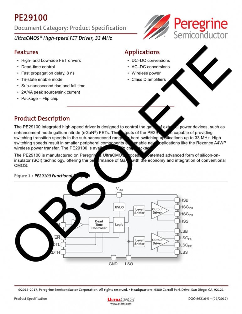 PE29100A-X datasheet page 1